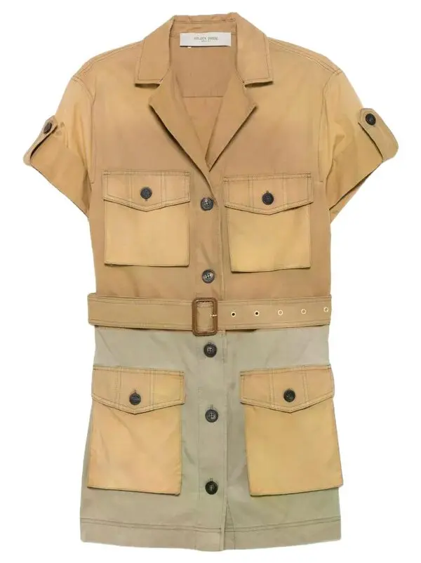 GOLDEN GOOSE Pamela Saharian Belted Mini Cargo Dress - Neutrals
