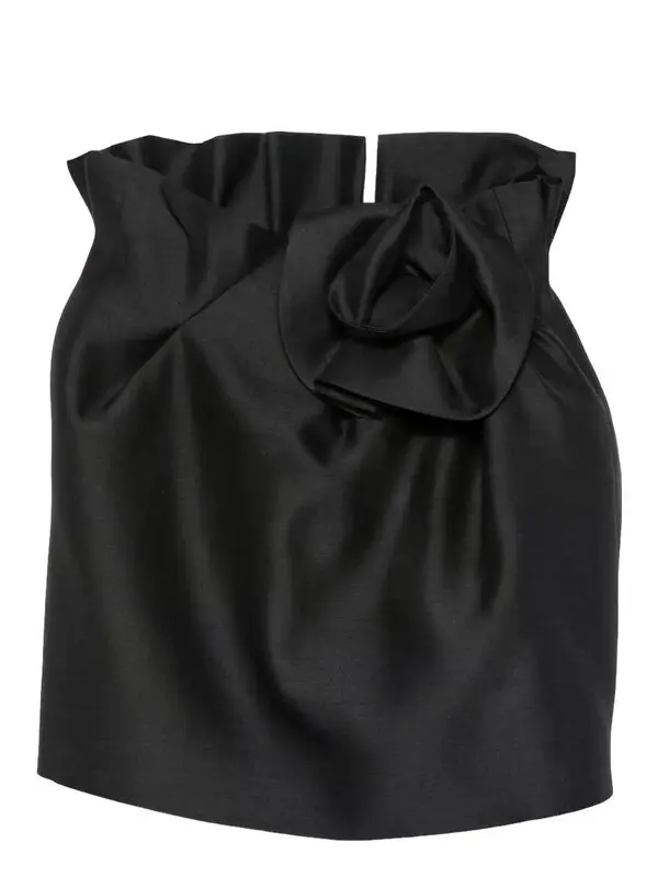 Magda Butrym Flower-detail Straight Skirt - Black