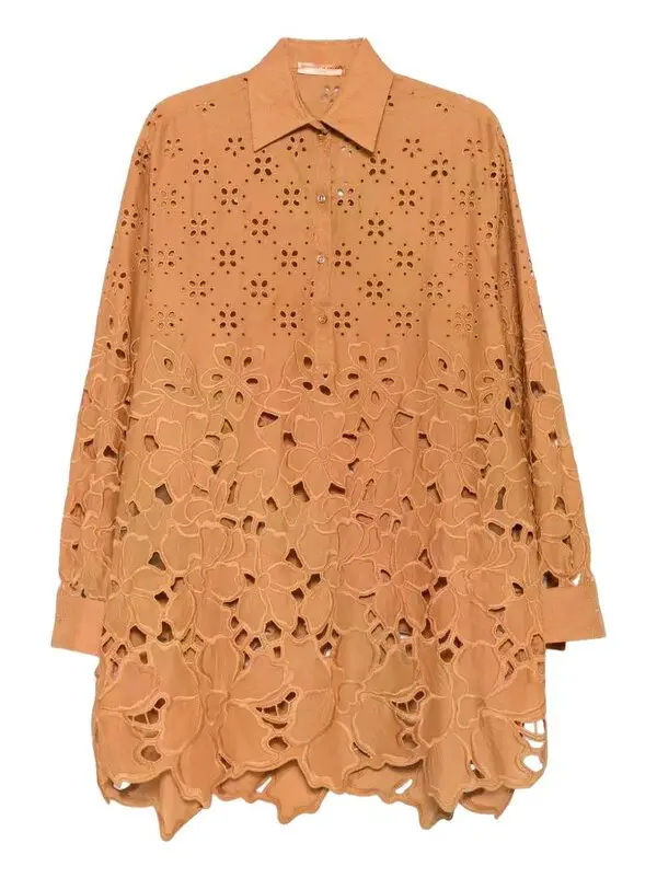 Ermanno Scervino Broderie-anglaise Mini Dress - Neutrals