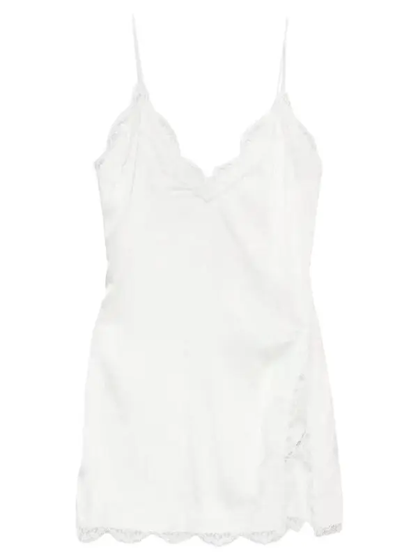 Oseree Lace-trim Slip Mini Dress - White