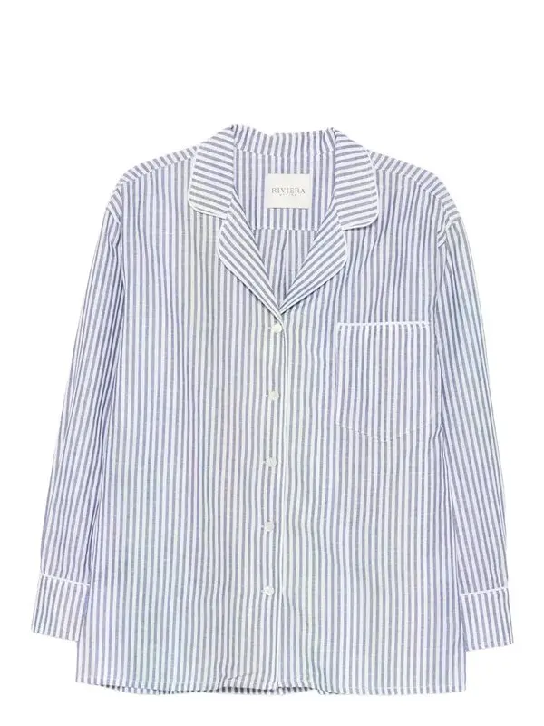 RIVIERA Striped-pattern Shirt - Blue