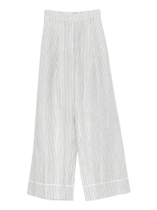 RIVIERA Striped-pattern Pants - White