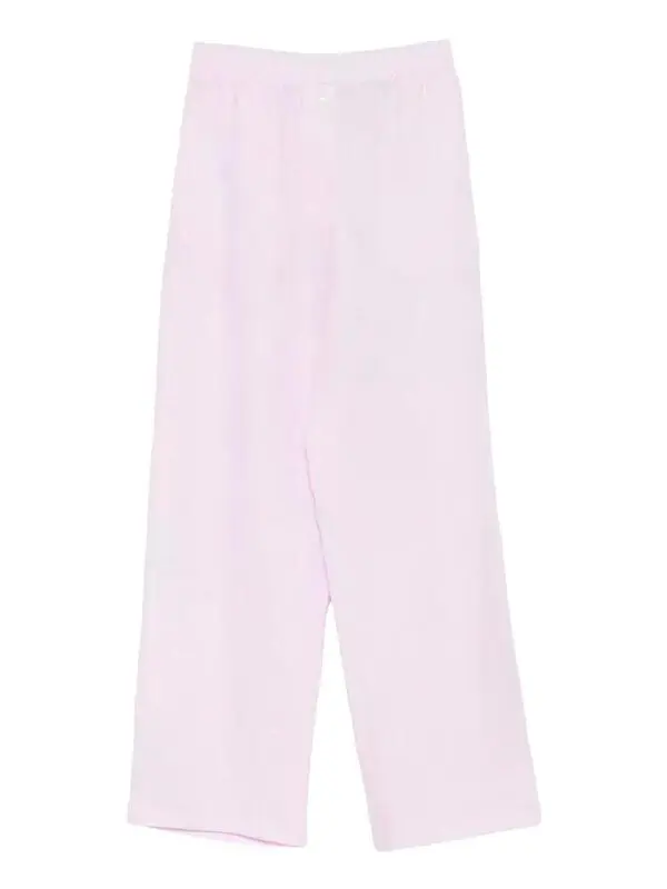 RIVIERA Elasticated-waistband Straight-leg Pants - Pink