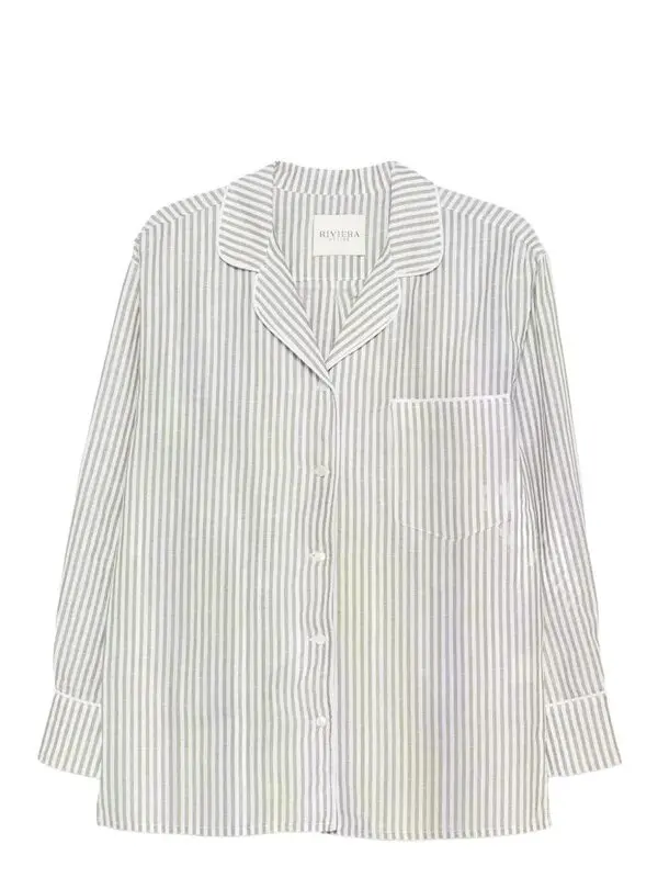 RIVIERA Striped Button-down Shirt - White