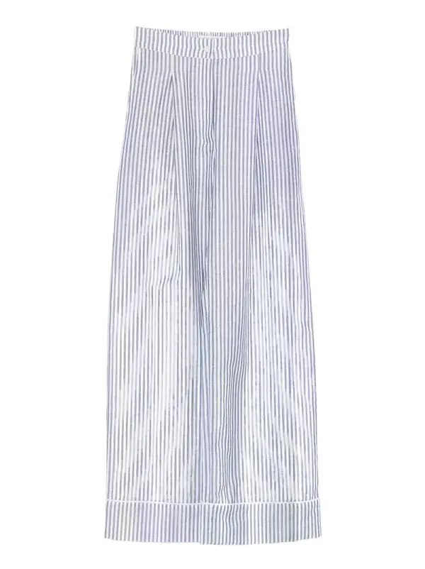 RIVIERA Striped Pants - White