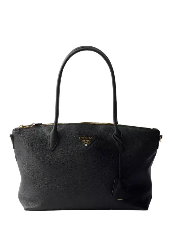 Prada Leather Tote Bag - Black