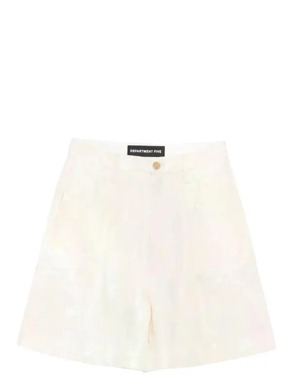 DEPARTMENT 5 Floral Jacquard Pleated Shorts - Neutrals
