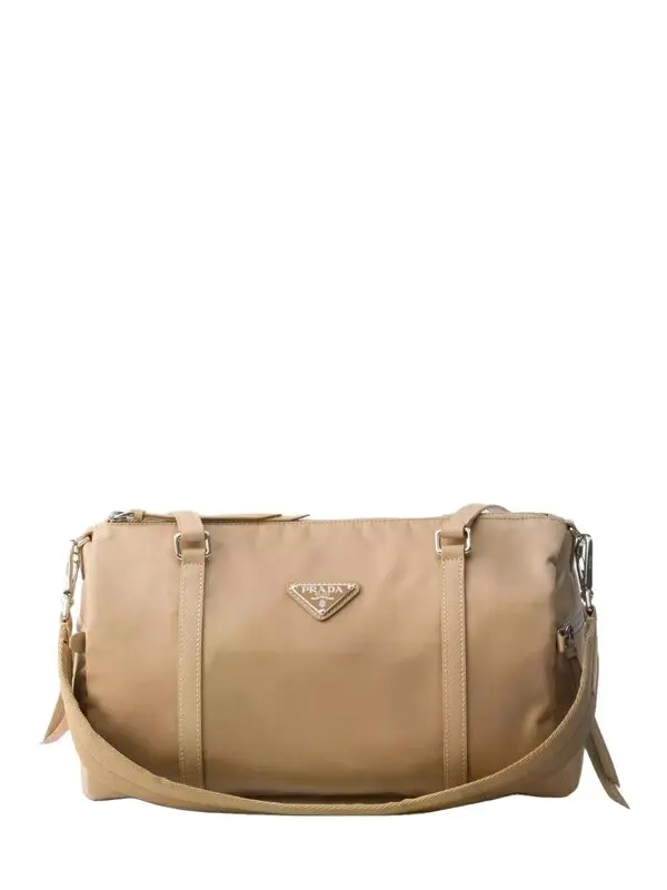 Prada Re-nylon Duffel Bag With Saffiano Leather Details - Brown