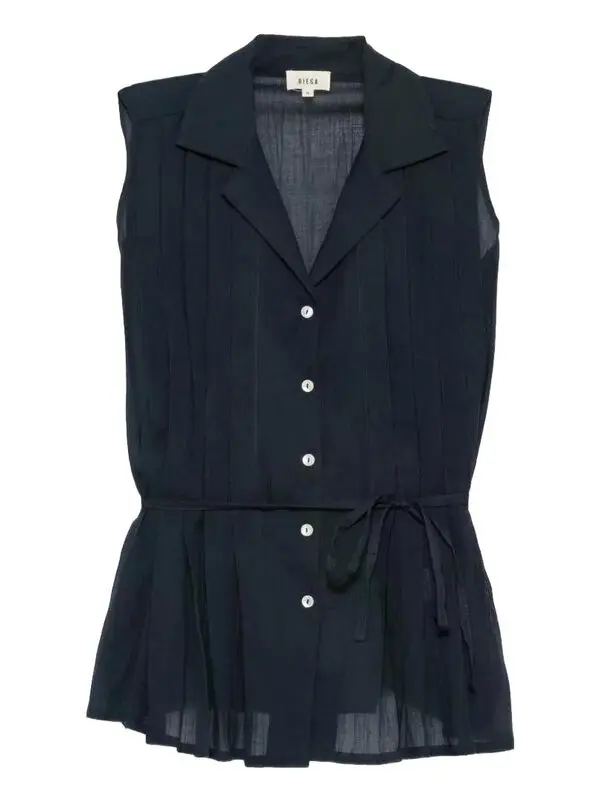 DIEGA Pleated Blouse - Brown