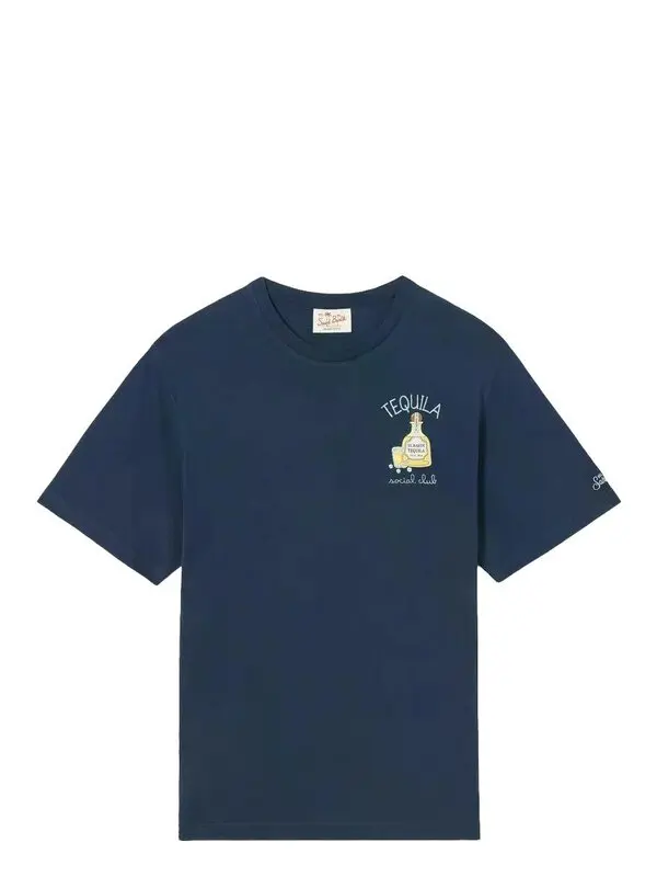 MC2 SAINT BARTH Embroidered-logo T-shirt - Blue