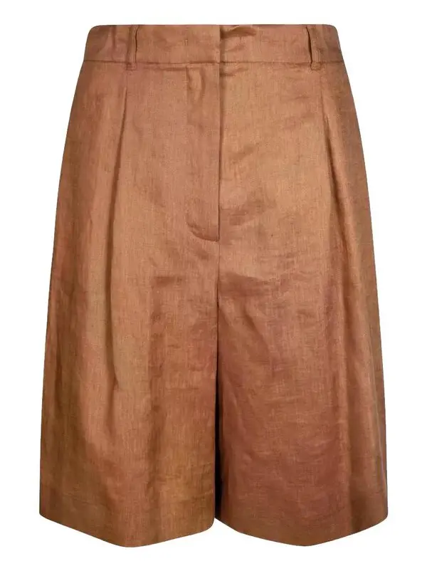 Max Mara Pleated Shorts - Brown
