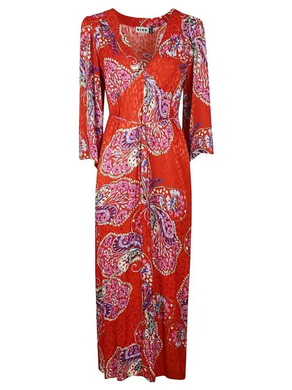 Rixo Paisley-print Jacquard Dress - Red
