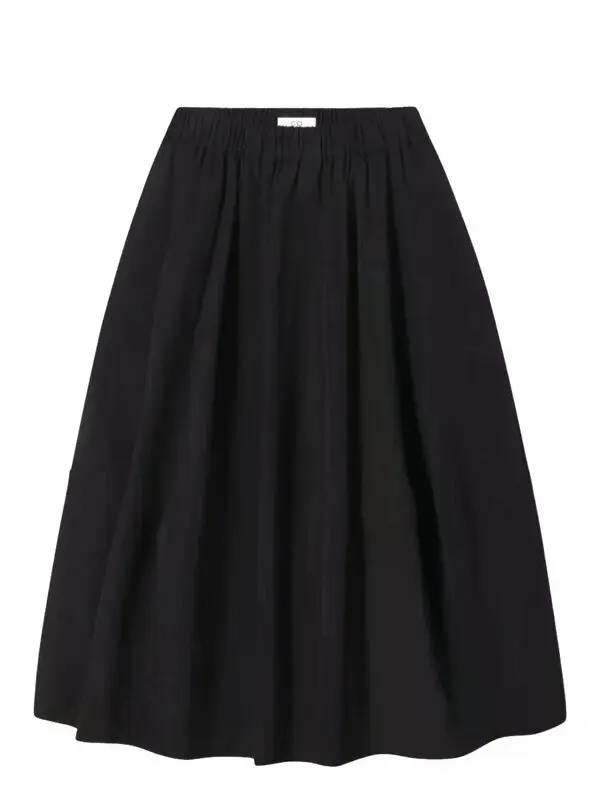 Co Collection Cotton Poplin Midi Skirt - Black