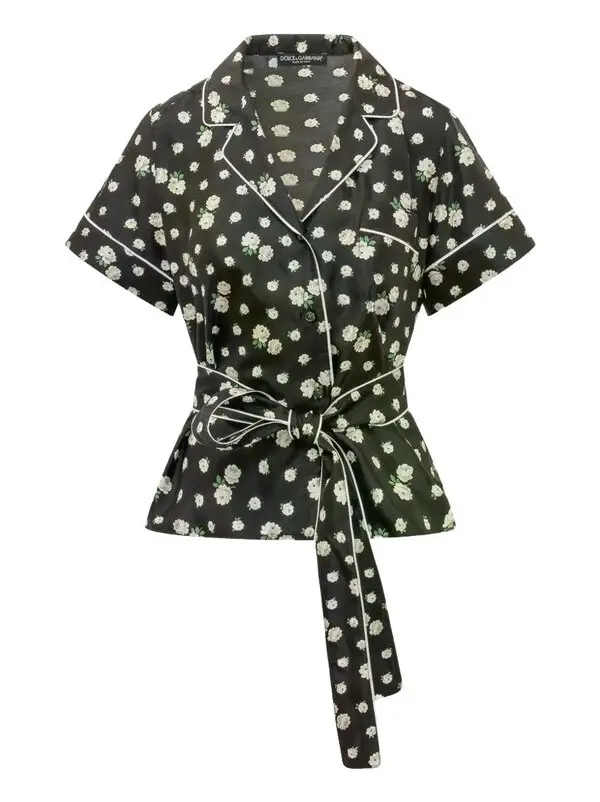 Dolce & Gabbana Floral-print Shirt - Black