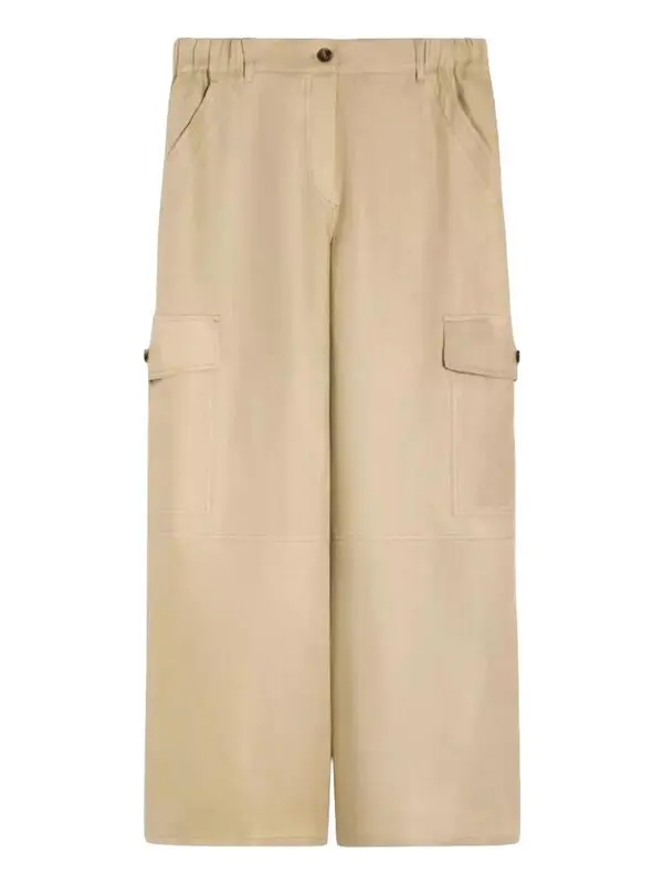 Max Mara Linen Cargo-pocket Trousers - Neutrals