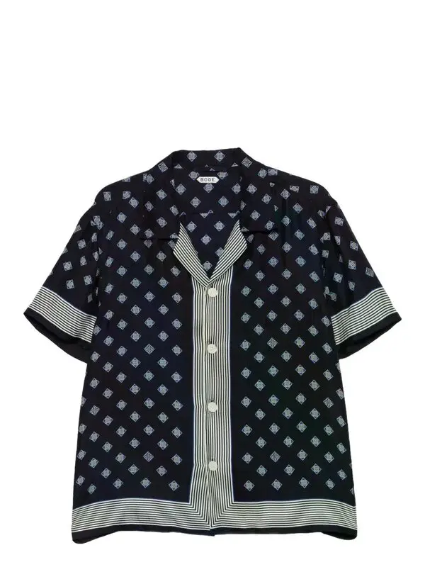 BODE Foyer Diamond Shirt - Blue