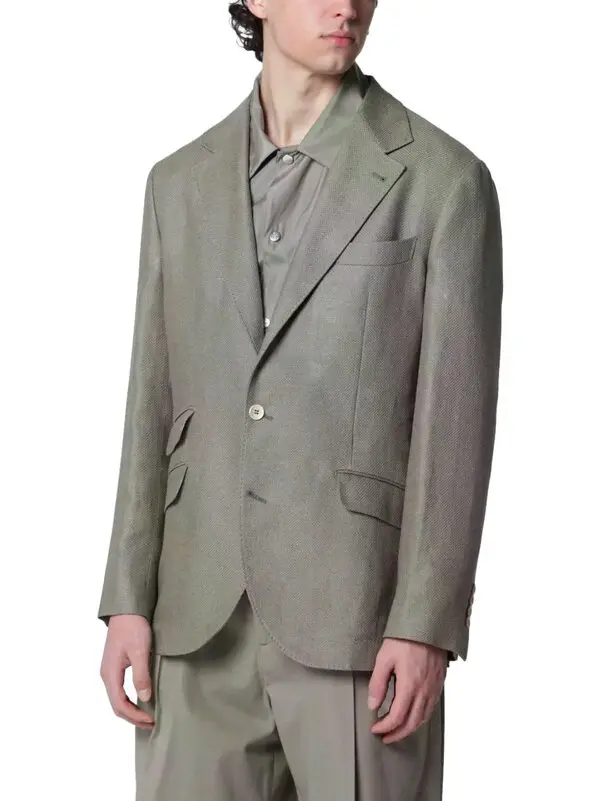 Brunello Cucinelli Single-breasted Notched-lapel Blazer - Grey