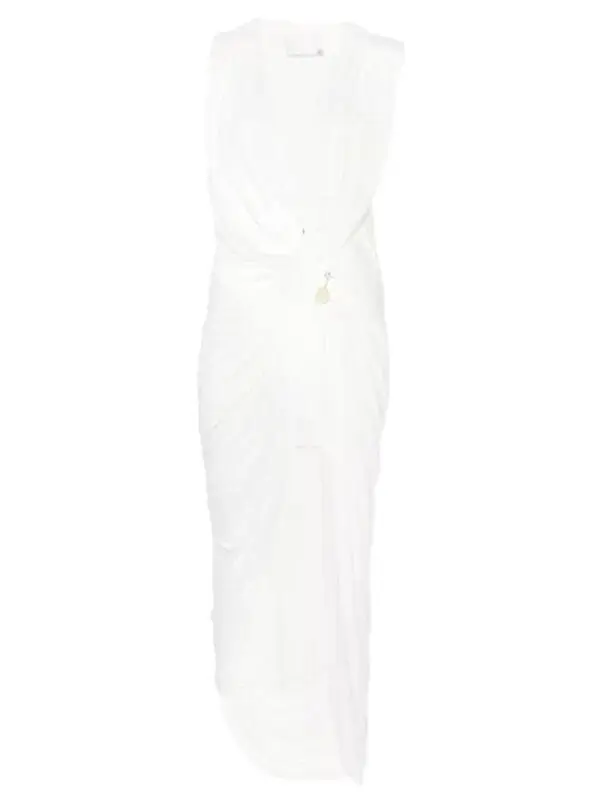 Christopher Esber Ripple Ruched Cut-out Dress - White