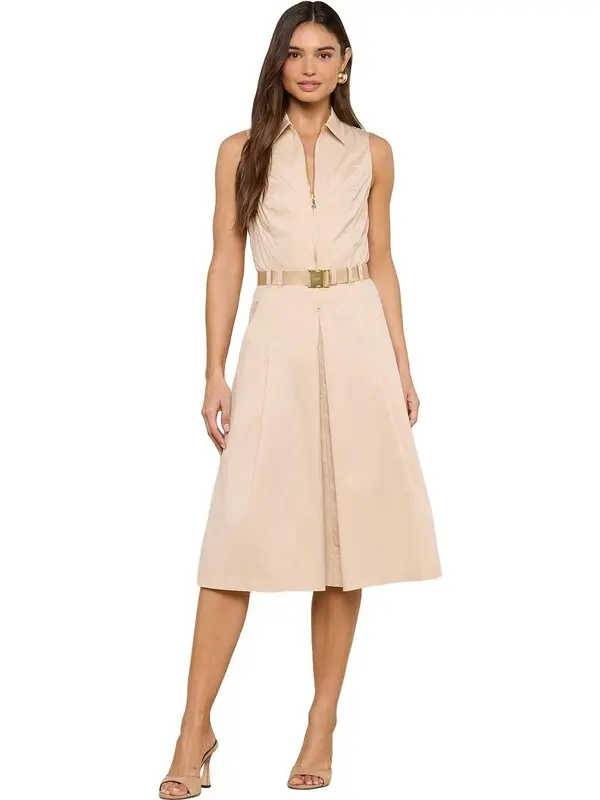 L'Agence Kylo Poplin Shirt Dress - Biscuit