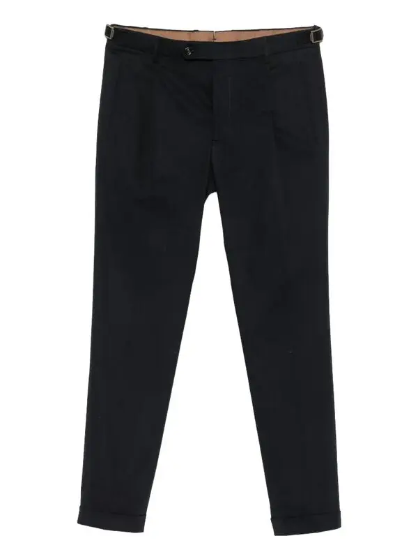 BERWICH Pleated Trousers With Side-buckle Detail - Blue
