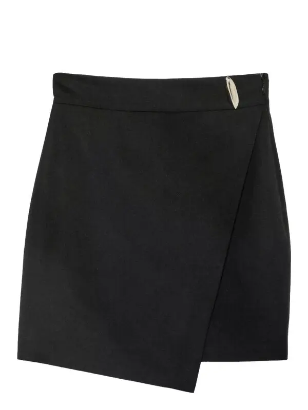 SIMONA CORSELLINI Wrap-style Asymmetric-hem Mini Skirt - Black