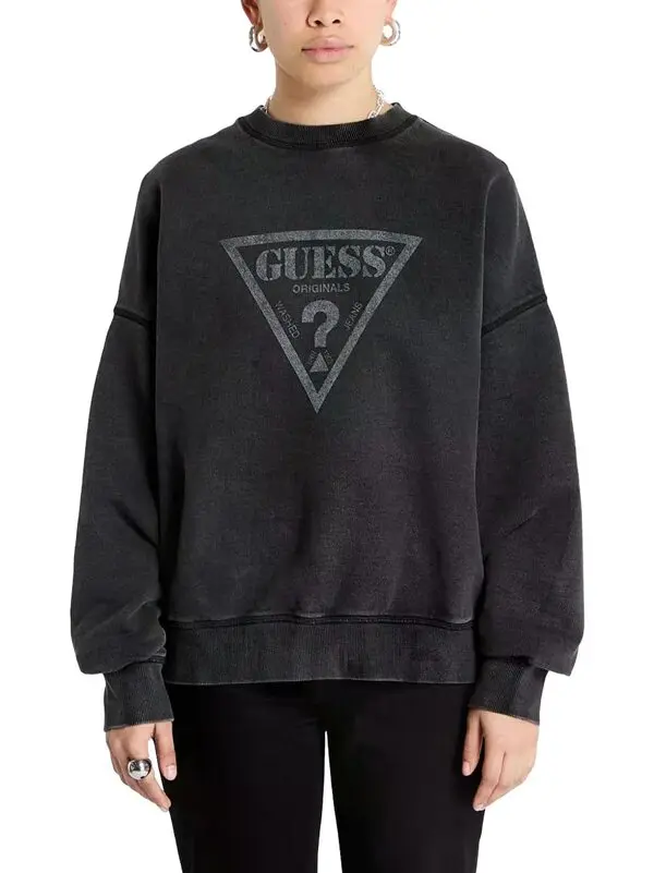 Guess Logo-print Relaxed Sweater - Grey