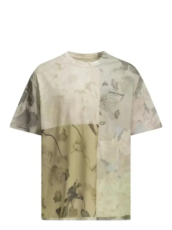 MAISON MARGIELA Floral-print Crew-neck T-shirt - Neutrals