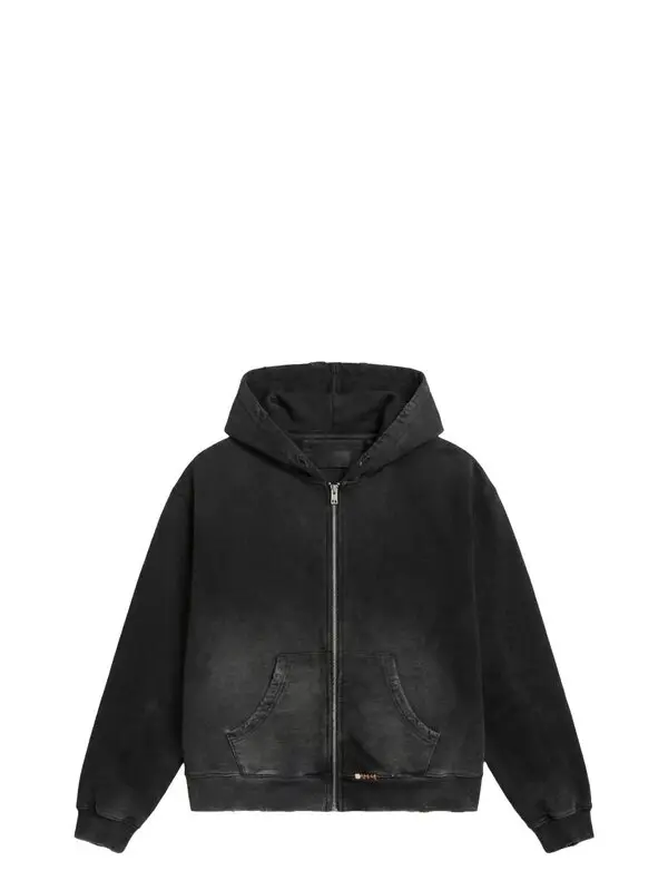 PAURA Faded-effect Full-zip Hoodie - Black
