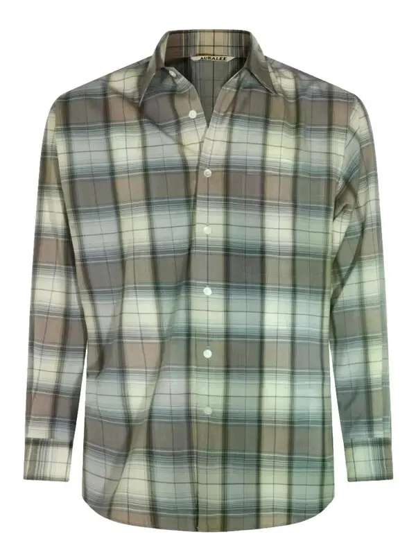 Auralee Check-pattern Shirt - Grey