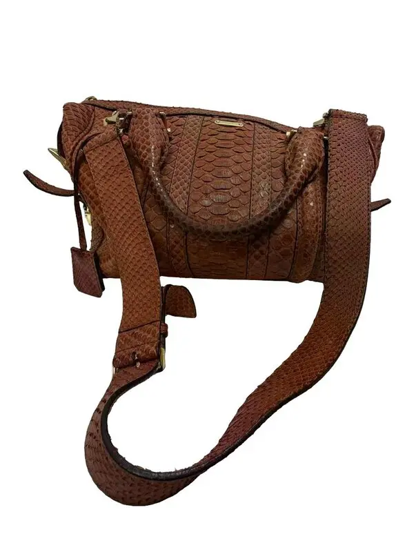 Burberry Nevinson Python Bowling Bag - Brown
