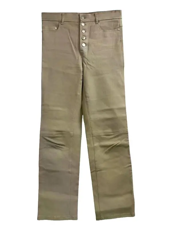 JOSEPH Straight-leg Leather Trousers - Neutrals