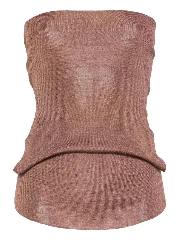 ISA BOULDER Strapless Layered Top - Brown