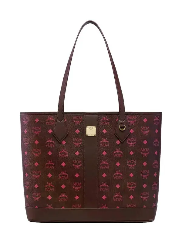 Mcm Visetos Monogram Print Tote Bag - Brown