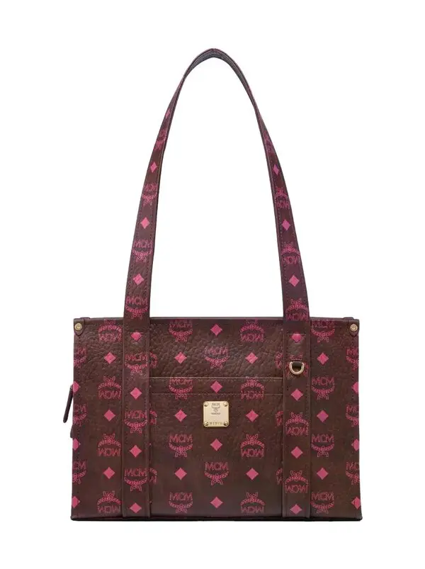 Mcm Small Aren Visetos Tote Bag - Brown