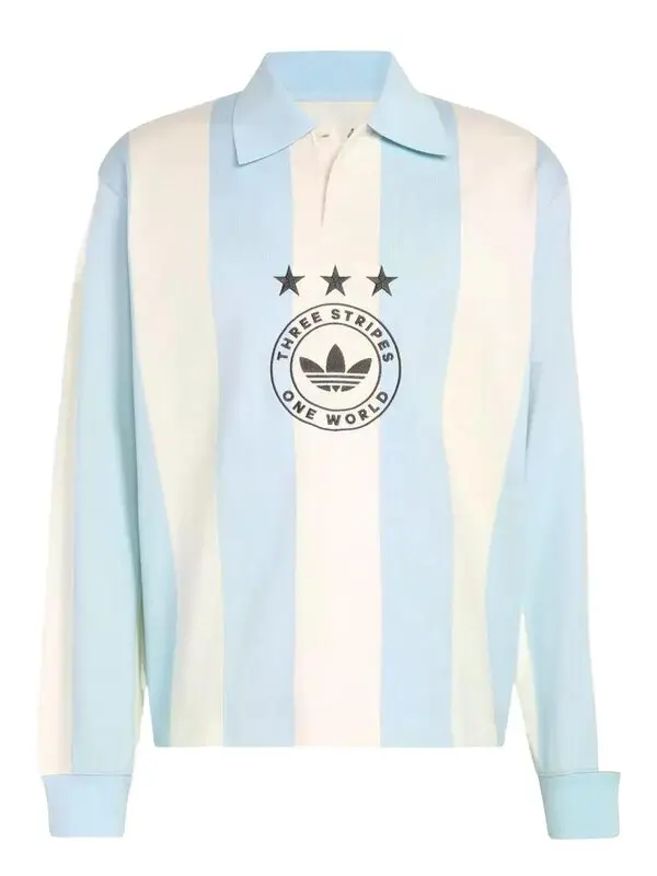 Adidas Originals Graphic-print Polo Shirt - Blue