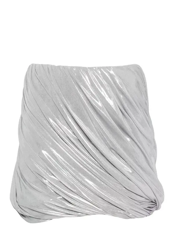 Norma Kamali Metallic Draped Mini Skirt - Silver