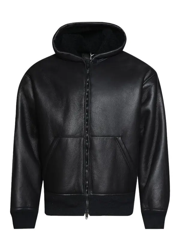 Balenciaga Shearling Zip Jacket - Navy