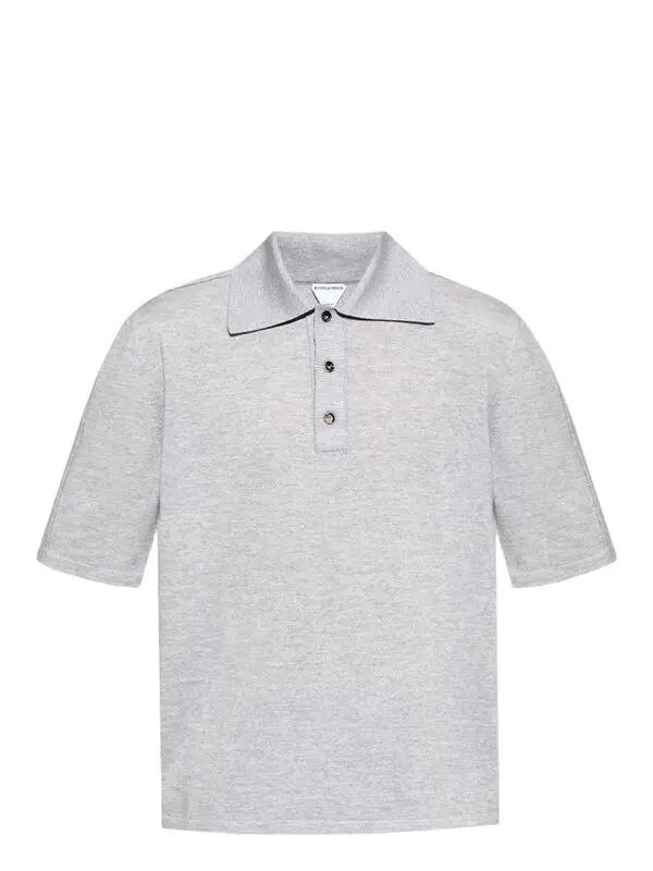 Bottega Veneta Polo Shirt Melange - Light Grey