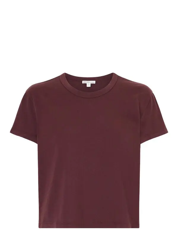 JAMES PERSE Cropped Cotton-jersey T-shirt - Burgundy