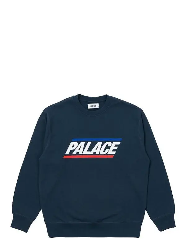 PALACE Basics Logo Crew - Navy Blue