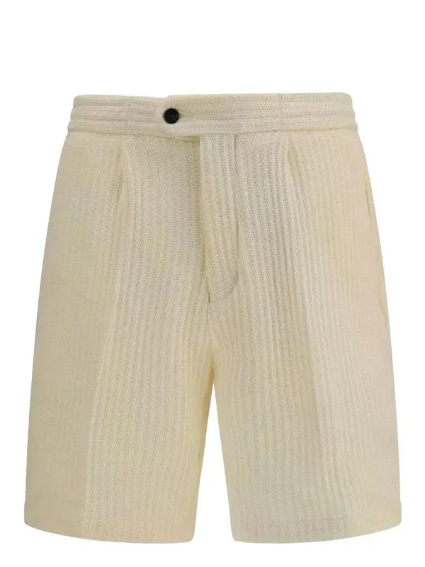 GERMANO 1952 Textured Pleated Shorts - Neutrals