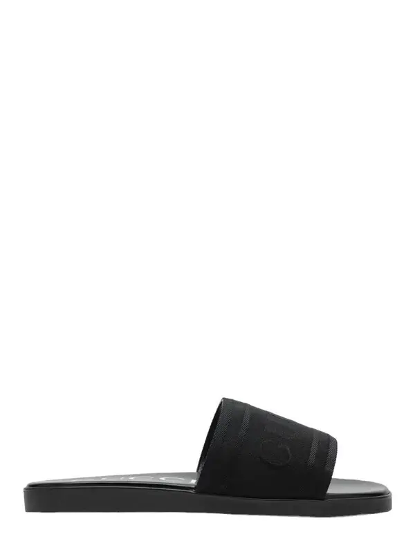 Gucci Logo-jacquard Slides - Black