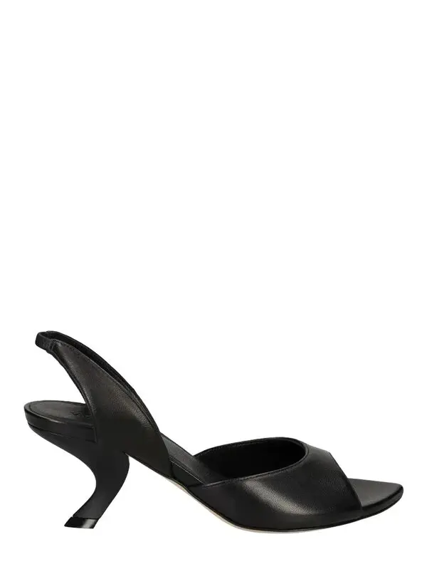 VIC MATIE Sculpted-heel Slingback Sandals - Black