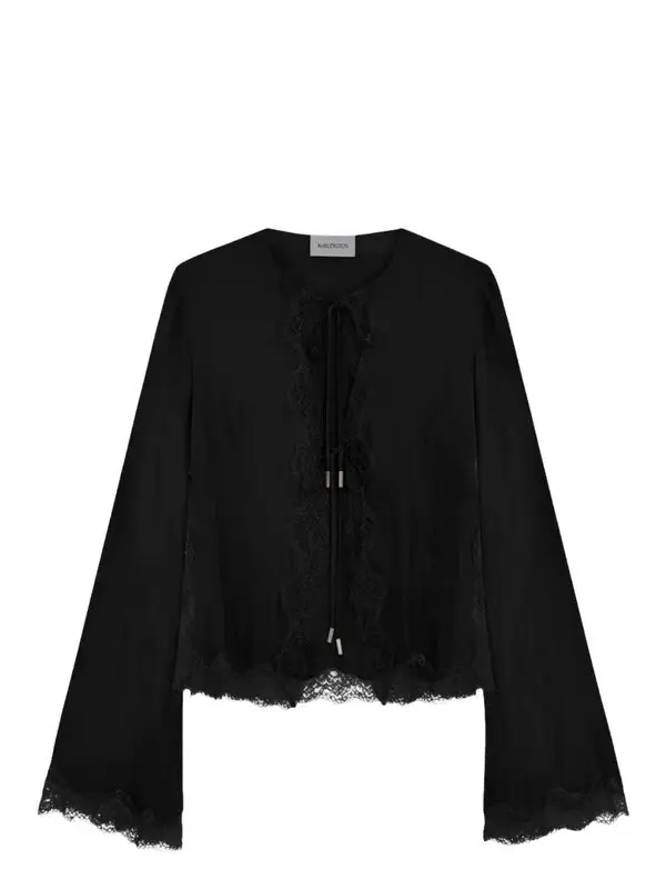 16Arlington Filipa Lace-trimmed Blouse - Black