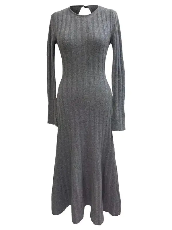 REFORMATION Evan Ribbed-knit Dress - Grey