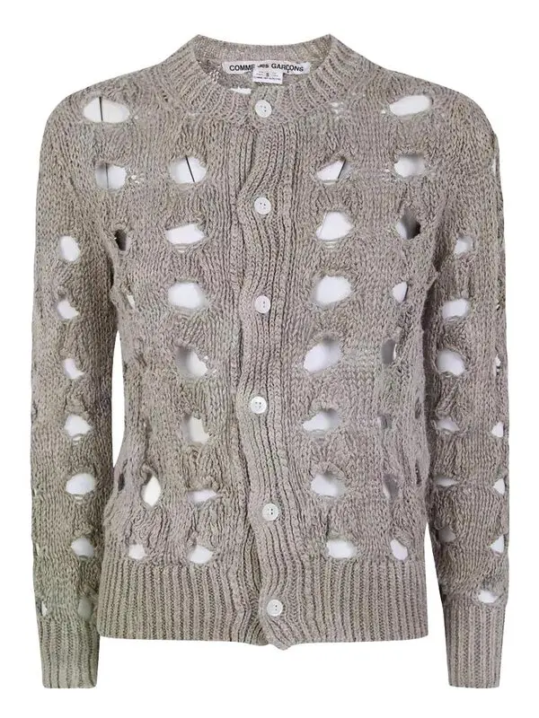 Comme Des Garçons Cut-out Cardigan - Neutrals