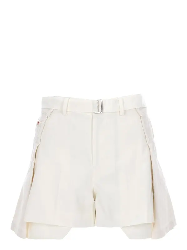 Sacai Shorts With Denim Detail - White