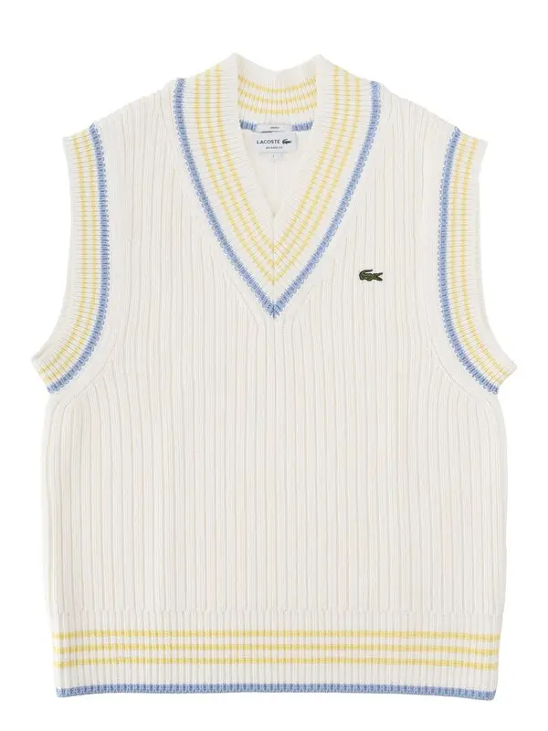 Lacoste Logo Knit Gilet - Ivory