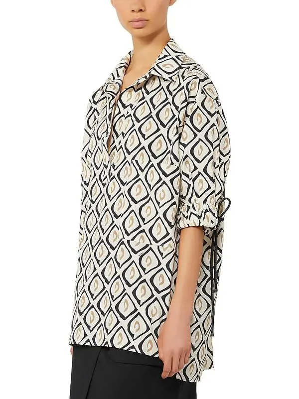 Max Mara Printed Poplin Shirt - Beige