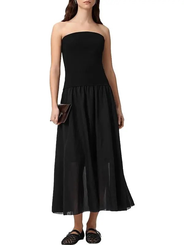 ALLSAINTS Tegan Knit & Woven Dress - Black